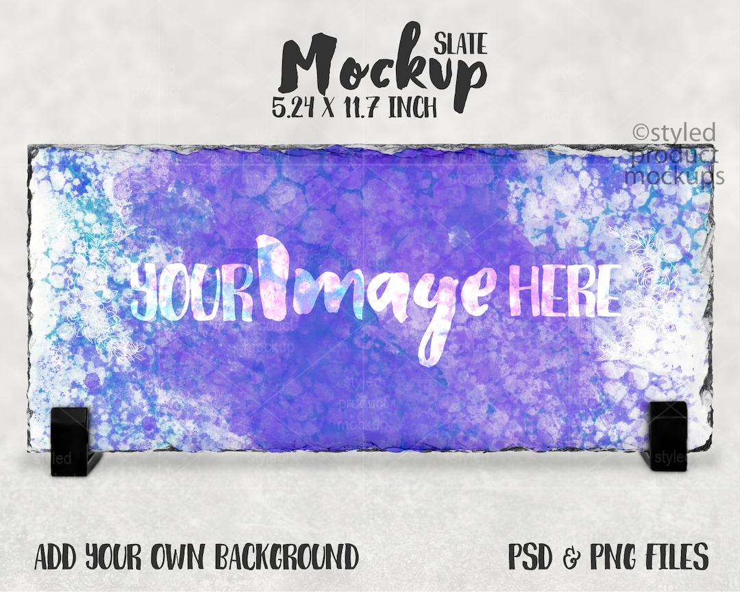 Dye Sublimation Long Rectangle Slate Mockup | Add Your Own Image and ...