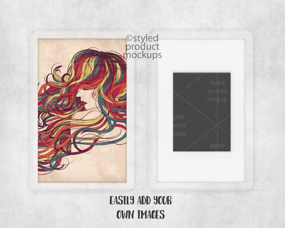 Acrylic Snap in Photo Magnet Mockup Add Your Own Image and - Etsy
