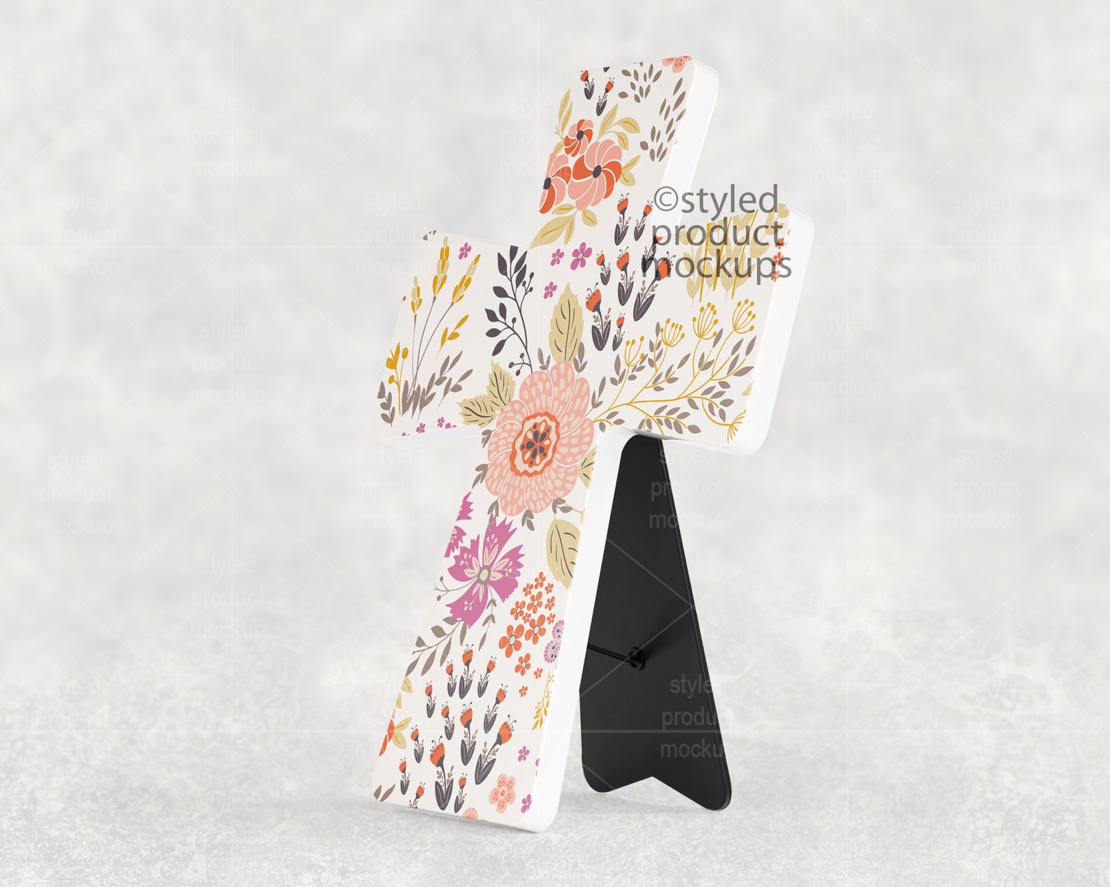 Dye Sublimation Ceramic Cross on Easel Mockup Add Your Own - Etsy