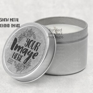 Dye Sublimation Metal Candle With Lid Mockup | Add Your Own Image and ...