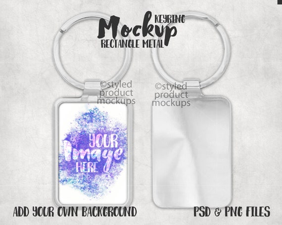 Dye Sublimation Rectangle Metal Keychain Mockup Add Your Own - Etsy