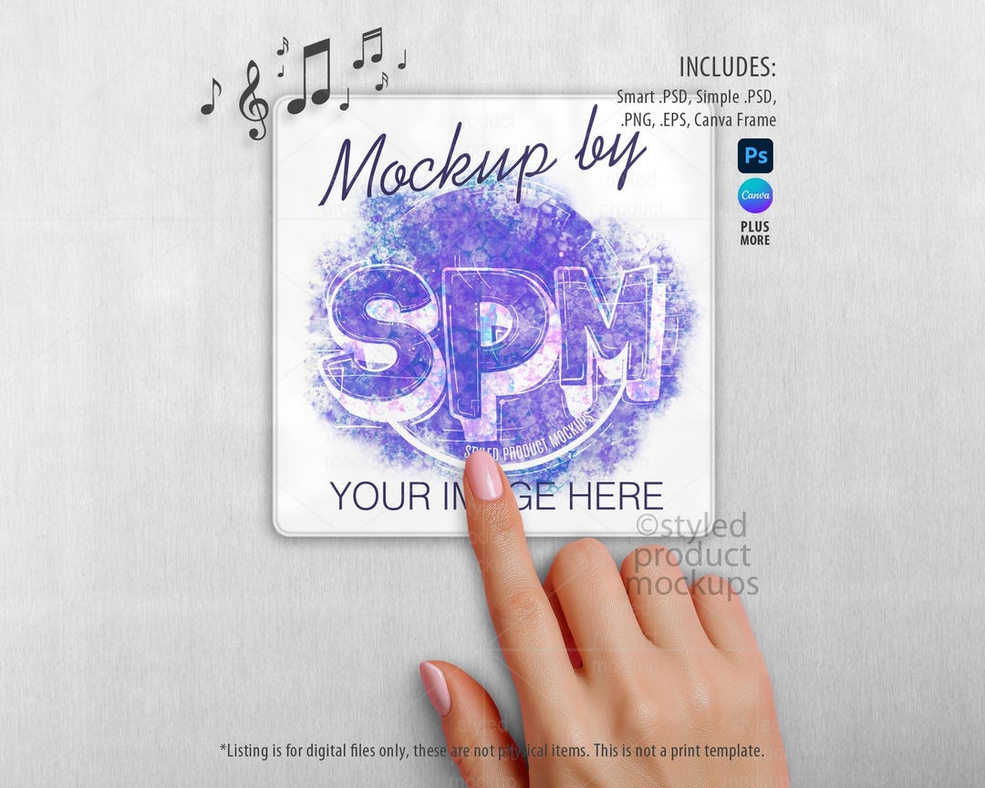 Sublimation Music Magnet Mockup | PSD, PNG & Canva Frame - Etsy