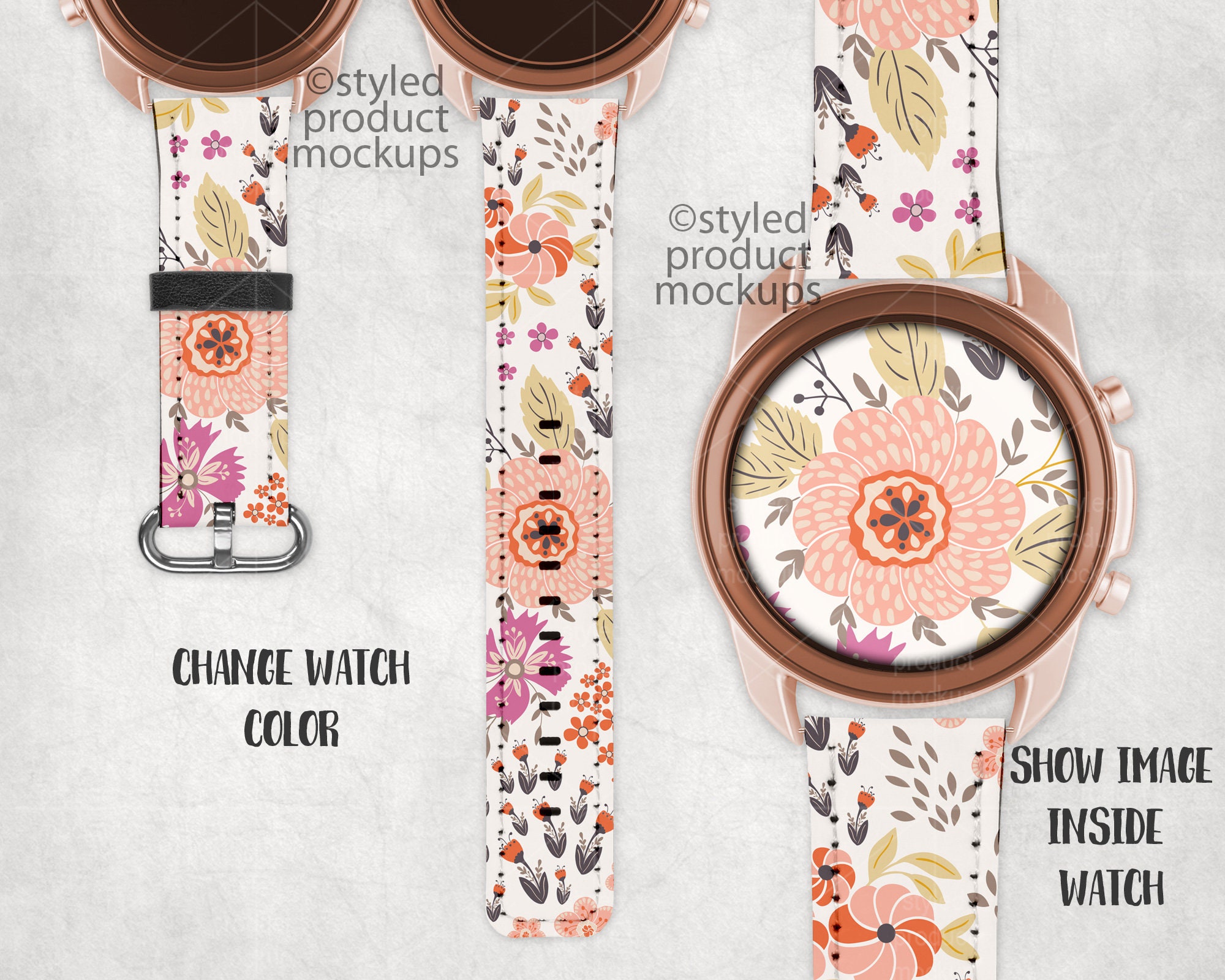 Dye Sublimation Galaxy Watch Band Mockup Add Your Own Image | Etsy
