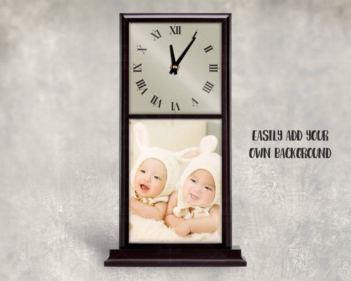 Sublimation Mantle Clock Template Mockup | Add Your Own Image and ...