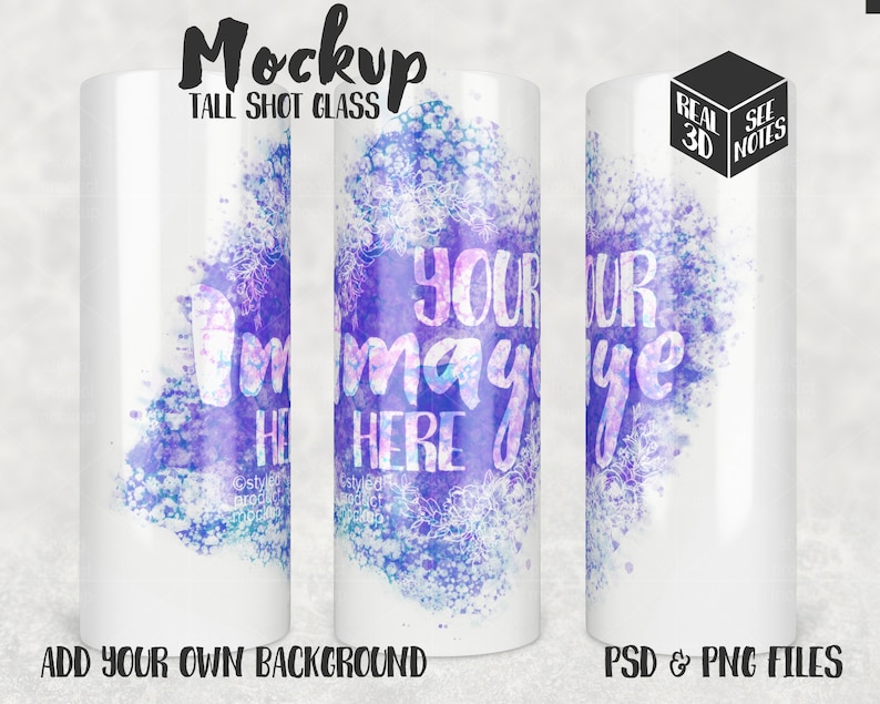 Dye Sublimation Tall Ceramic Shot Glass Mockup Add Your Own | Etsy