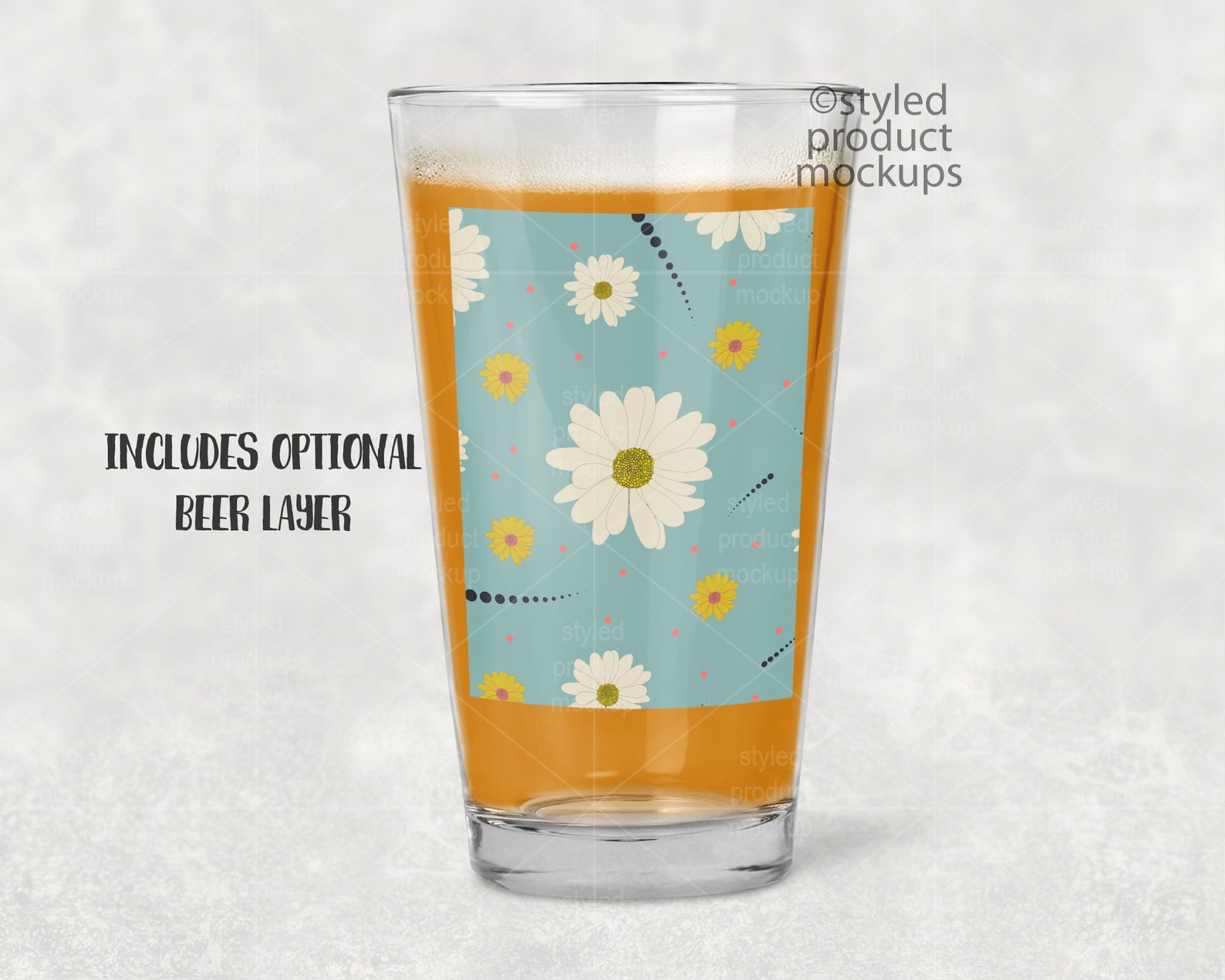 Dye Sublimation Pint Glass With White Patch Mockup Add Your - Etsy