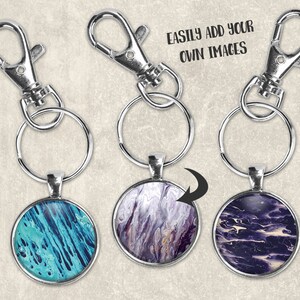 Round Bezel Setting Key Chain Mockup Template | Key Chain Party Favor ...