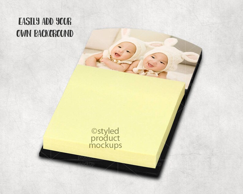 Desktop notepad holder mockup template Add your own image and | Etsy