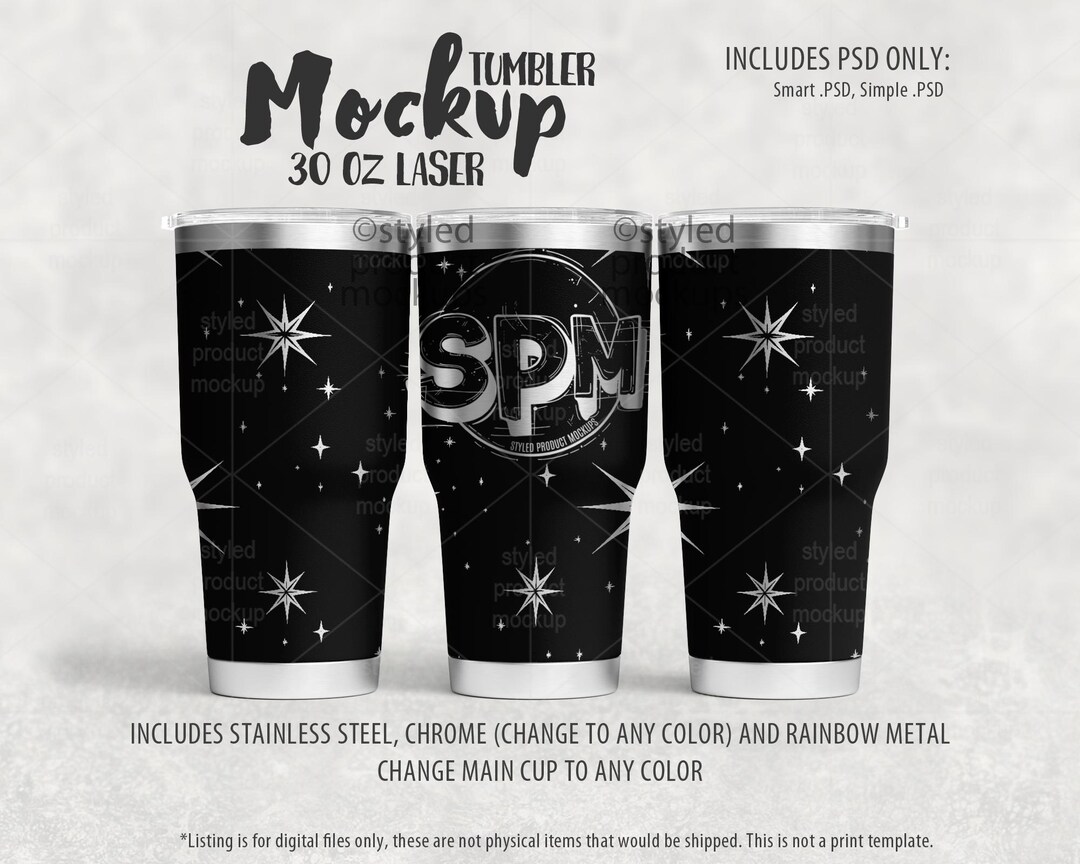 30oz Tumbler Mockup for Laser Engraving | Add Your Own Image and ...