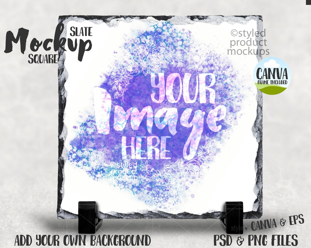 Dye Sublimation Square Slate Mockup Add Your Own Image and - Etsy