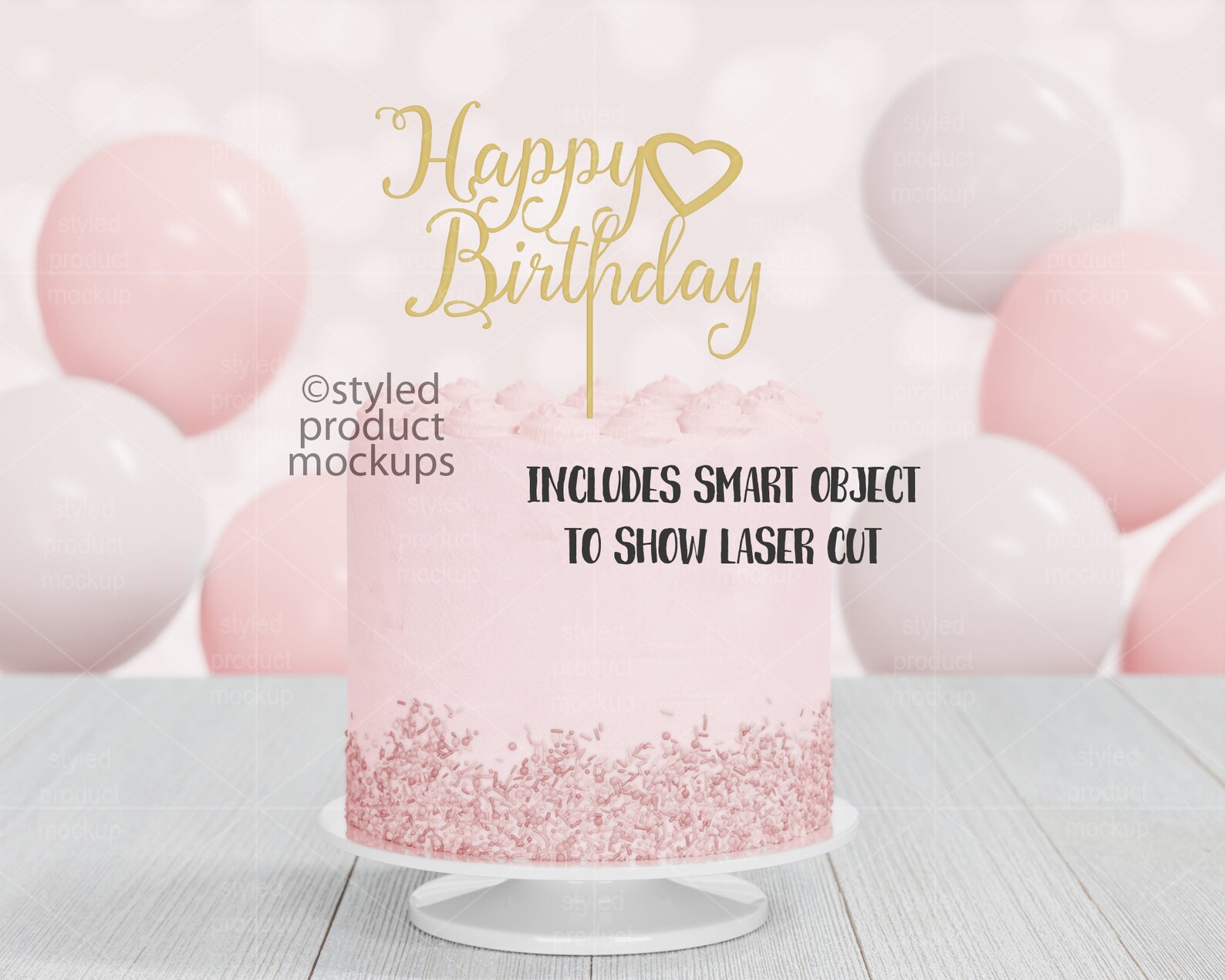 Cake Topper Decoration Mockup | Add Your Own Image - Etsy