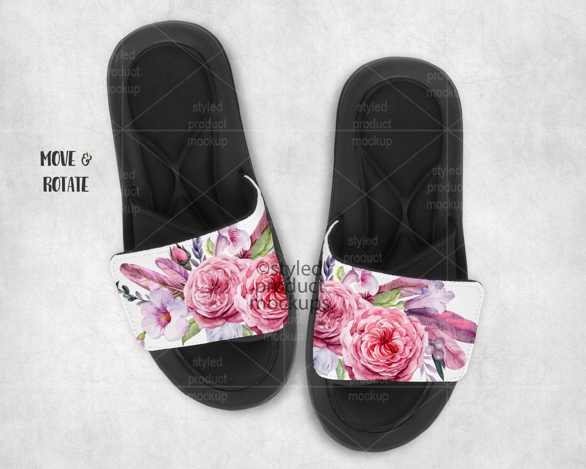 Dye Sublimation Slider Sandals Mockup | Add Your Own Image and ...