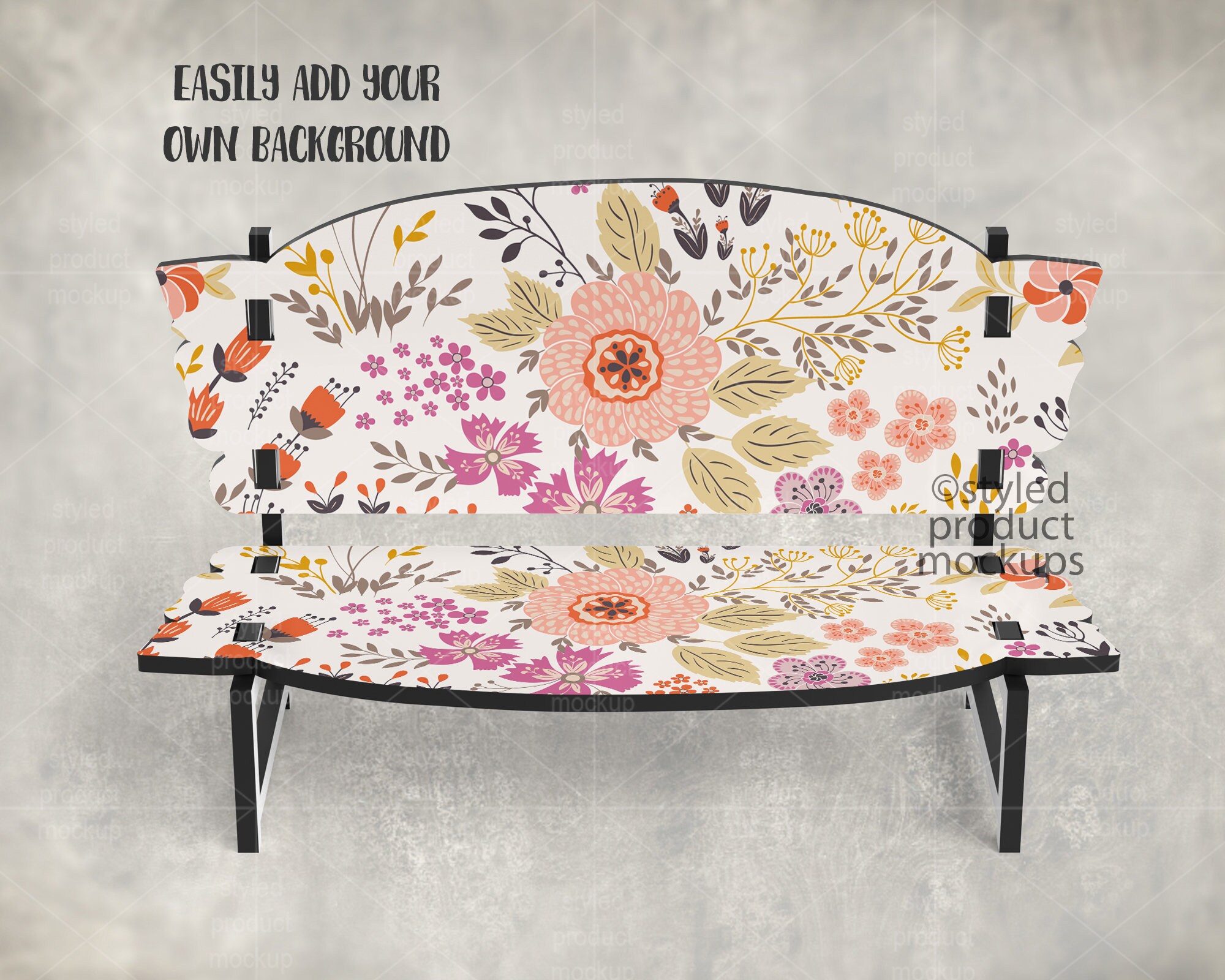 Dye Sublimation MDF Memorial Mini Bench Mockup | Add Your Own Image and ...
