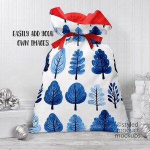 Dye Sublimation Santa Sack With Ribbon Mockup | Add Your Own Image and ...