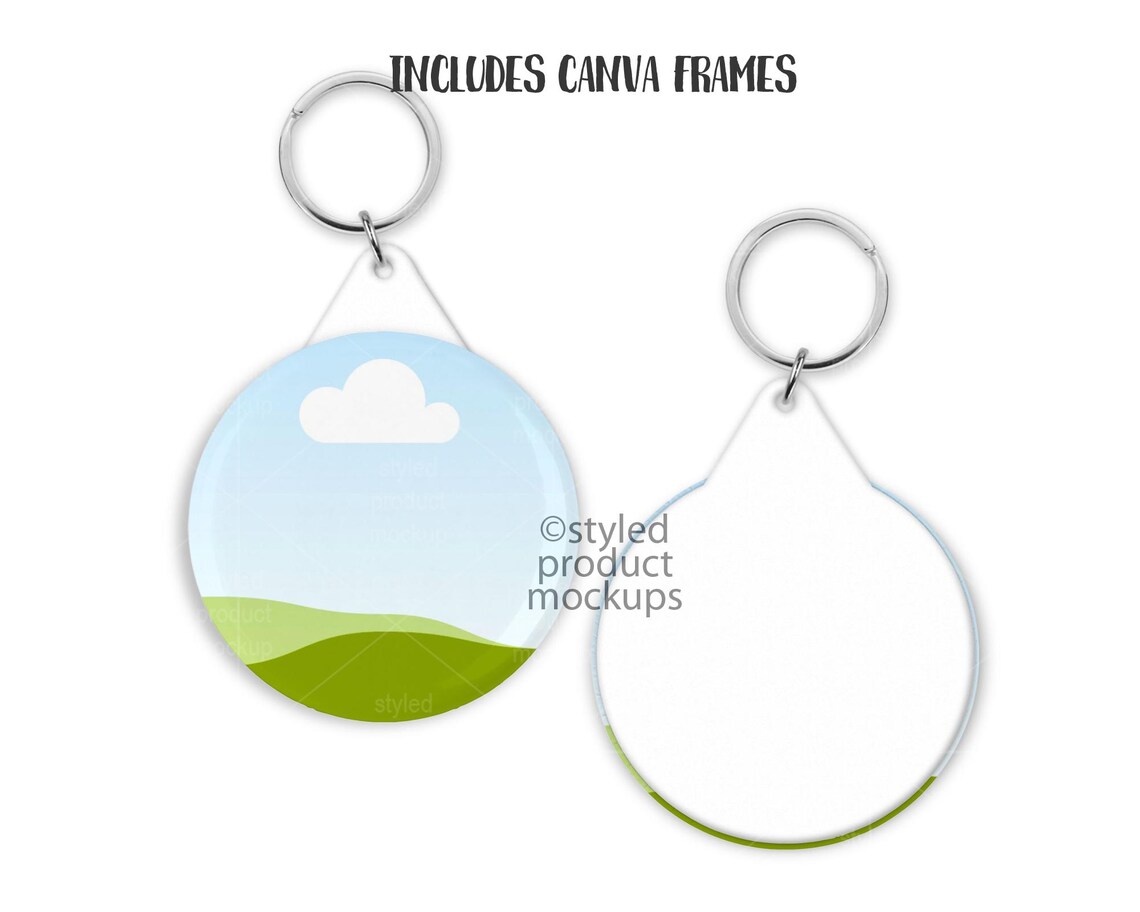 Plastic Back Button Key Ring Mockup | Add Your Own Image and Background ...