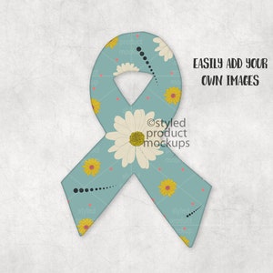 Dye Sublimation MDF Awareness Ribbon Without Hole Mockup | Add Your Own ...