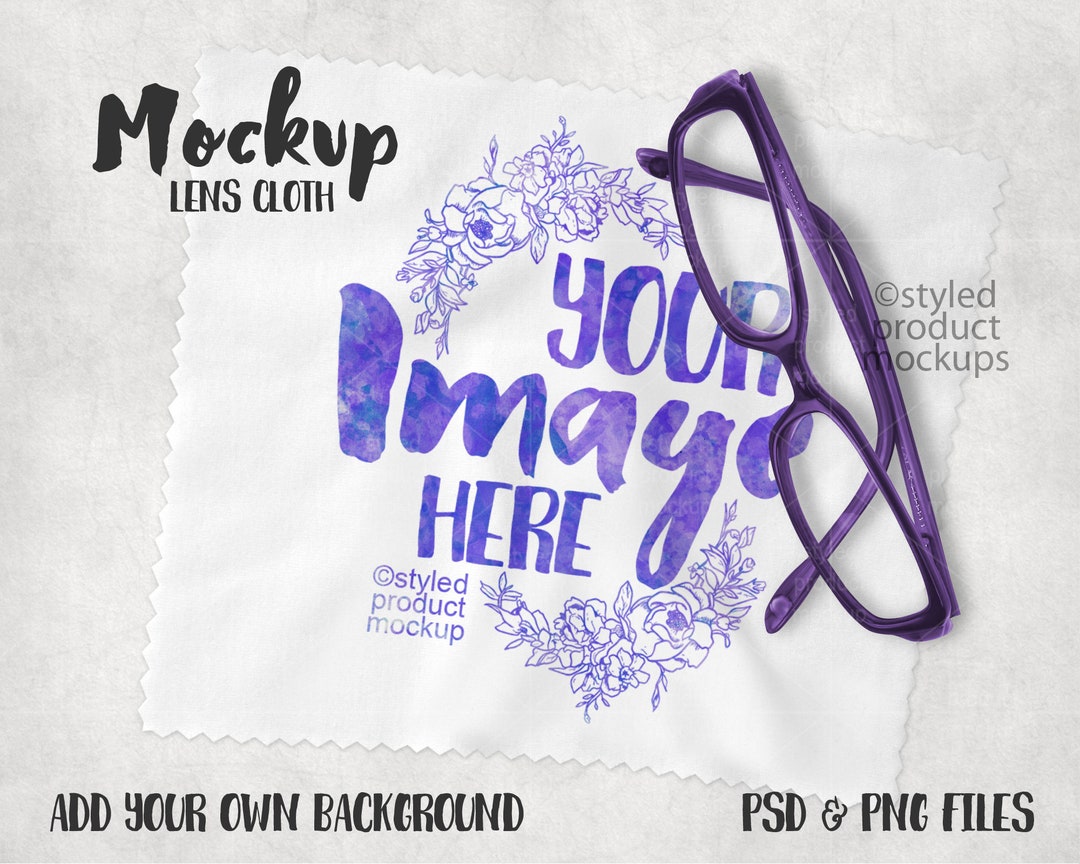 Dye Sublimation Lens Cloth Eyeglass Cleaner Mockup | Add Your Own Image ...