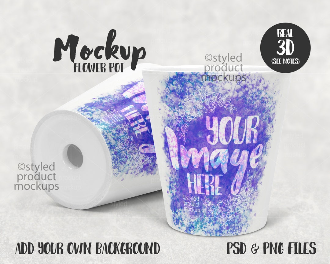 Dye Sublimation Flower Pot Mockup | Add Your Own Image and Background ...