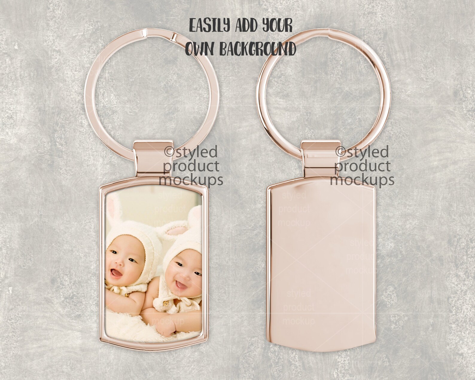 Dye Sublimation Metal Rectangle Keychain Mockup Add Your Own - Etsy