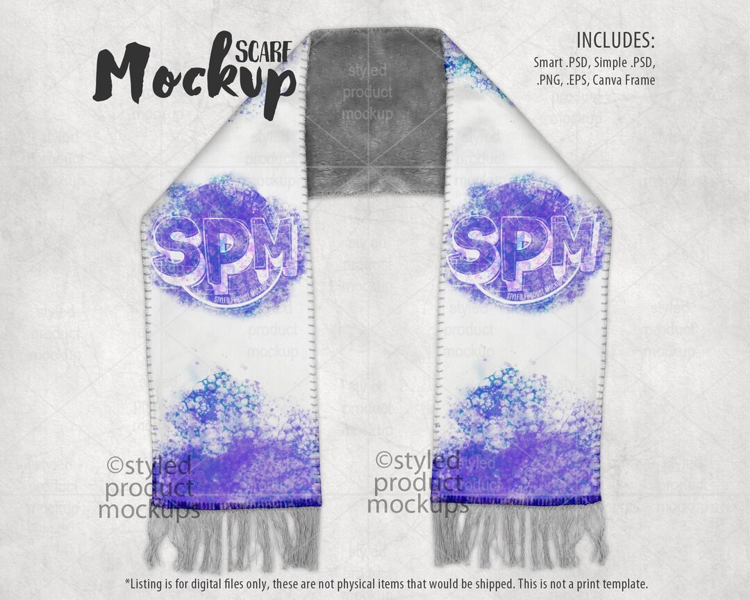 Dye Sublimation Scarf Mockup: Sherpa Fur & Fringe (digital Download) - Etsy