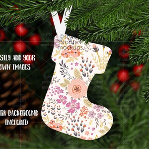 Dye Sublimation Stocking Shaped Christmas Ornament Mockup | Add Your ...