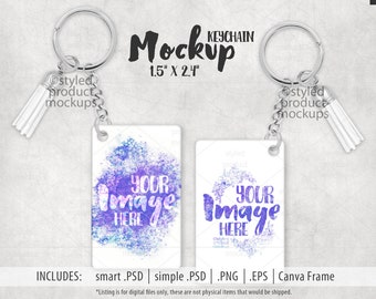 Dye Sublimation Double Sided Round Aluminum Keychain Mockup Add Your ...