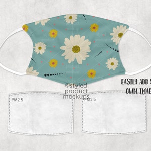 Dye Sublimation Face Mask With Filter Pocket Mockup | Add Your Own ...