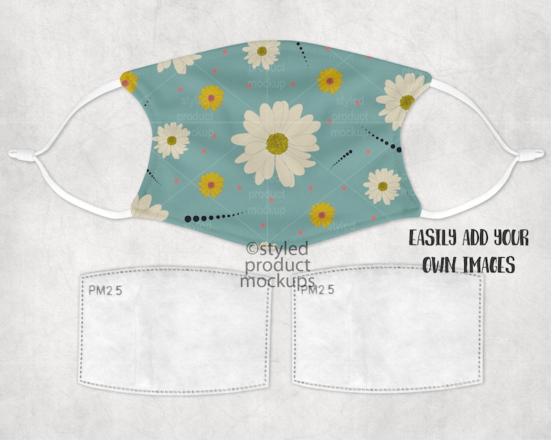 Dye Sublimation Face Mask With Filter Pocket Mockup | Add Your Own ...