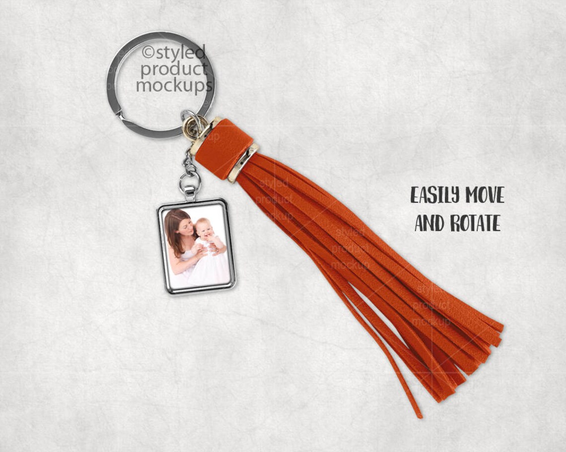 Sublimation Keychain With Long Tassel Mockup Template | Add Your Own ...