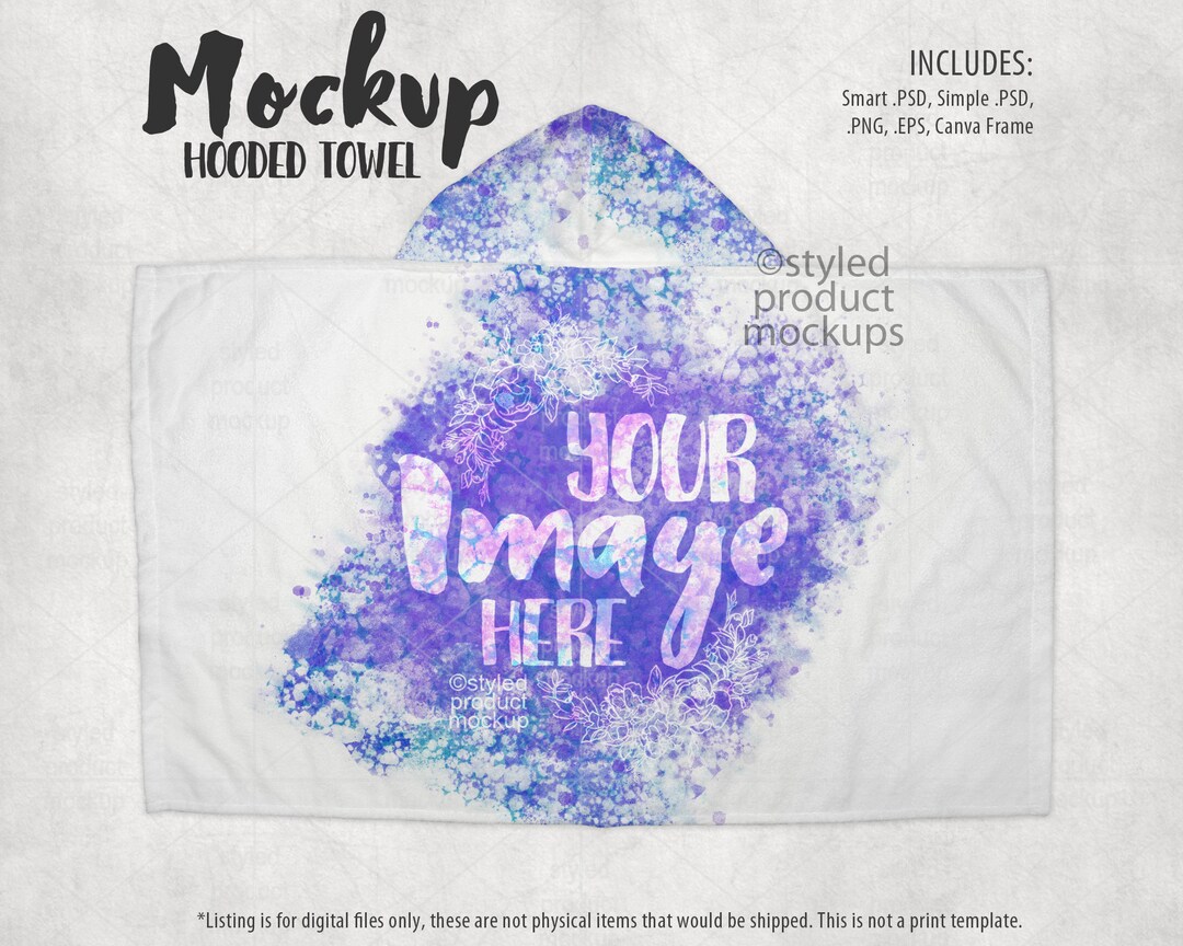 Hooded Towel Mockup Template | Add Your Own Background | Dye ...