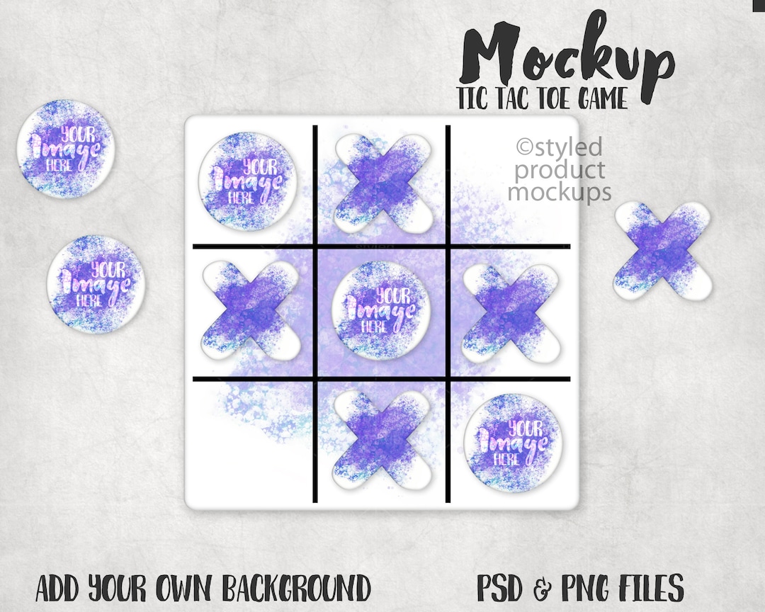 Dye Sublimation Tic Tac Toe Board Game Mockup | Add Your Own Image and ...