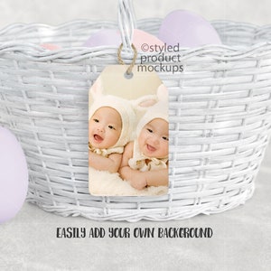 Dye Sublimation Tag on Easter Basekt Mockup Add Your Own Image and ...