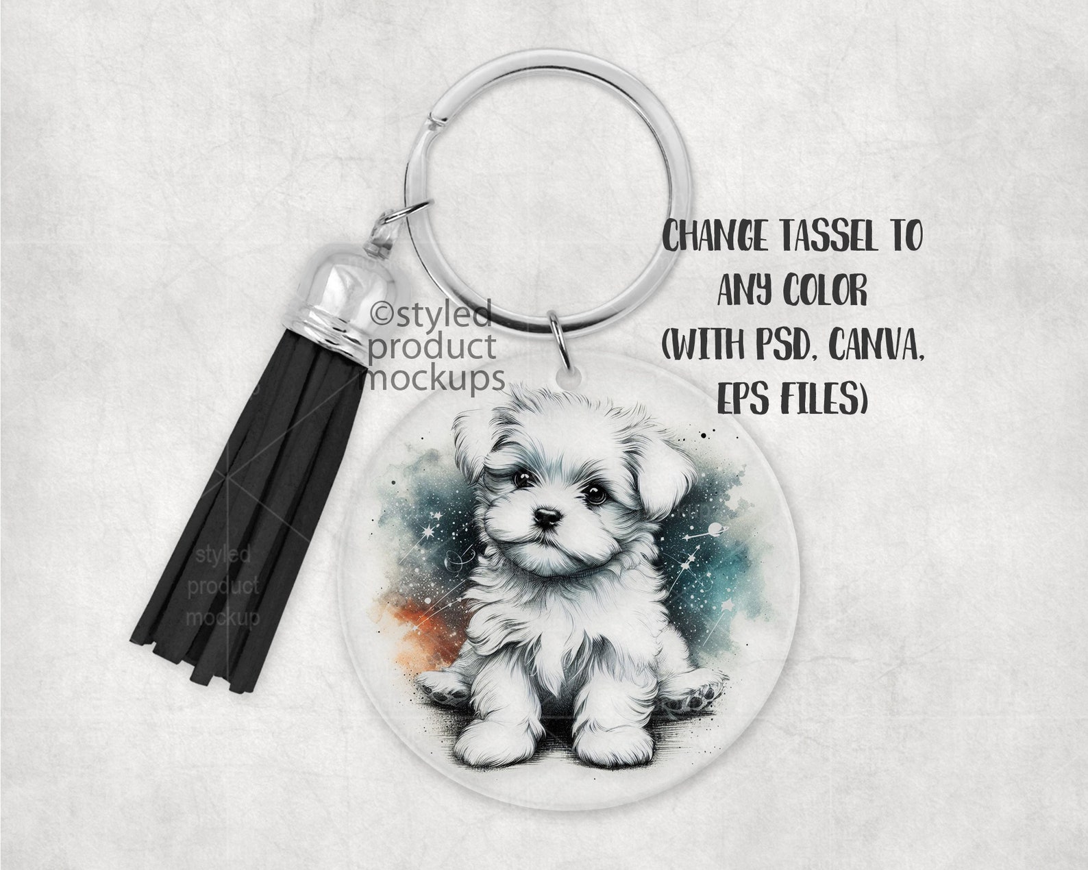 Clear Acrylic Round Keychain Mockup | Add Your Own Image and Background ...