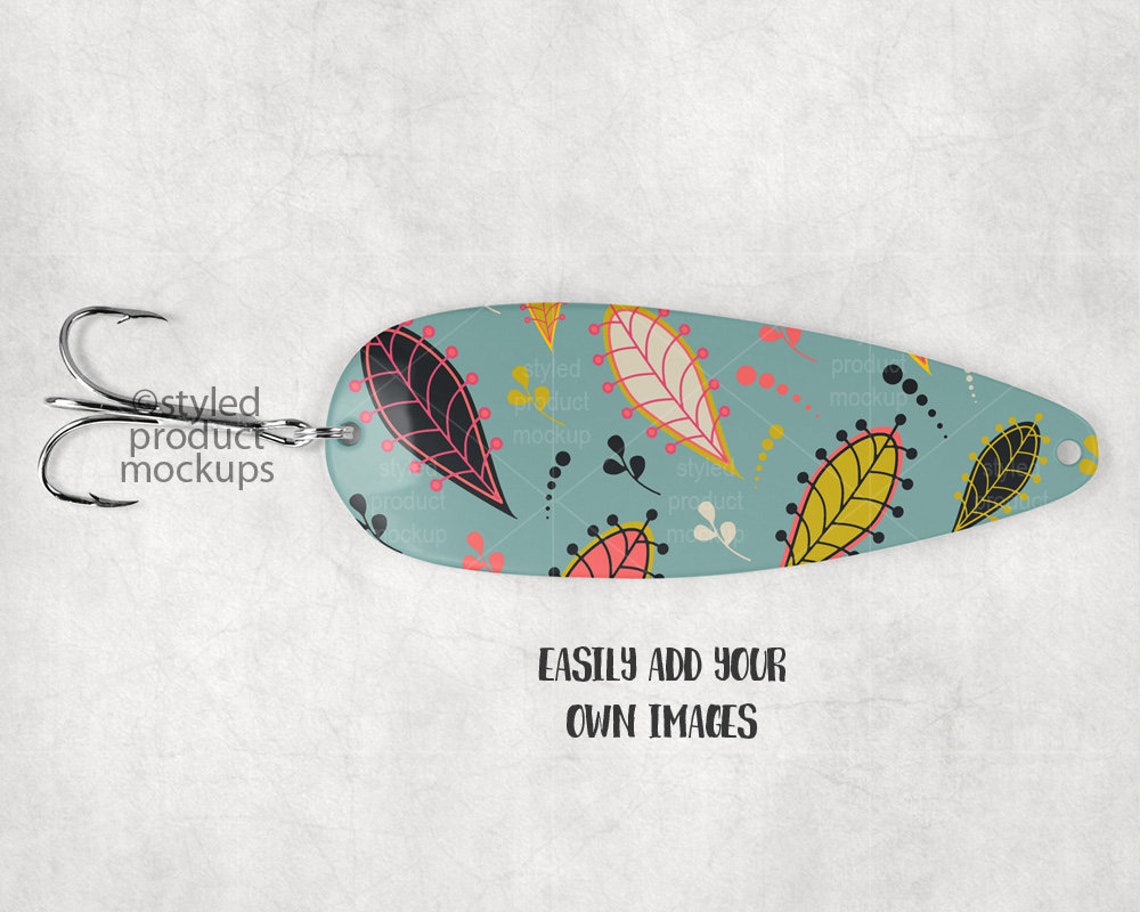 Dye Sublimation Glossy White Fishing Lure Template Mockup | Add Your ...