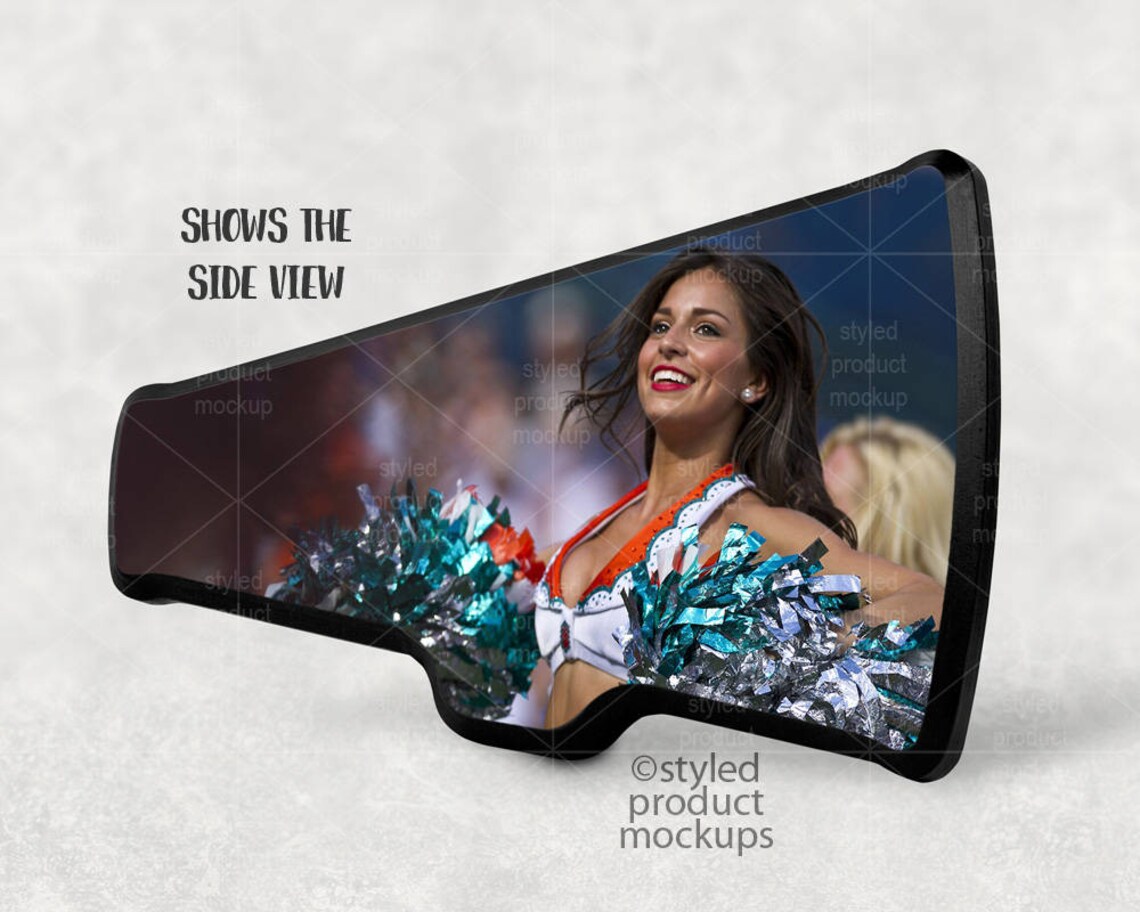 Horizontal Megaphone Shaped Plaque Mockup With Front and Side - Etsy