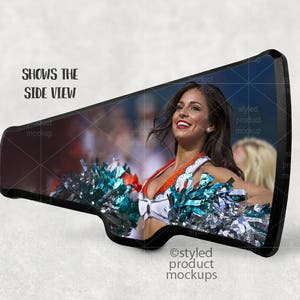Horizontal Megaphone Shaped Plaque Mockup With Front and Side View ...