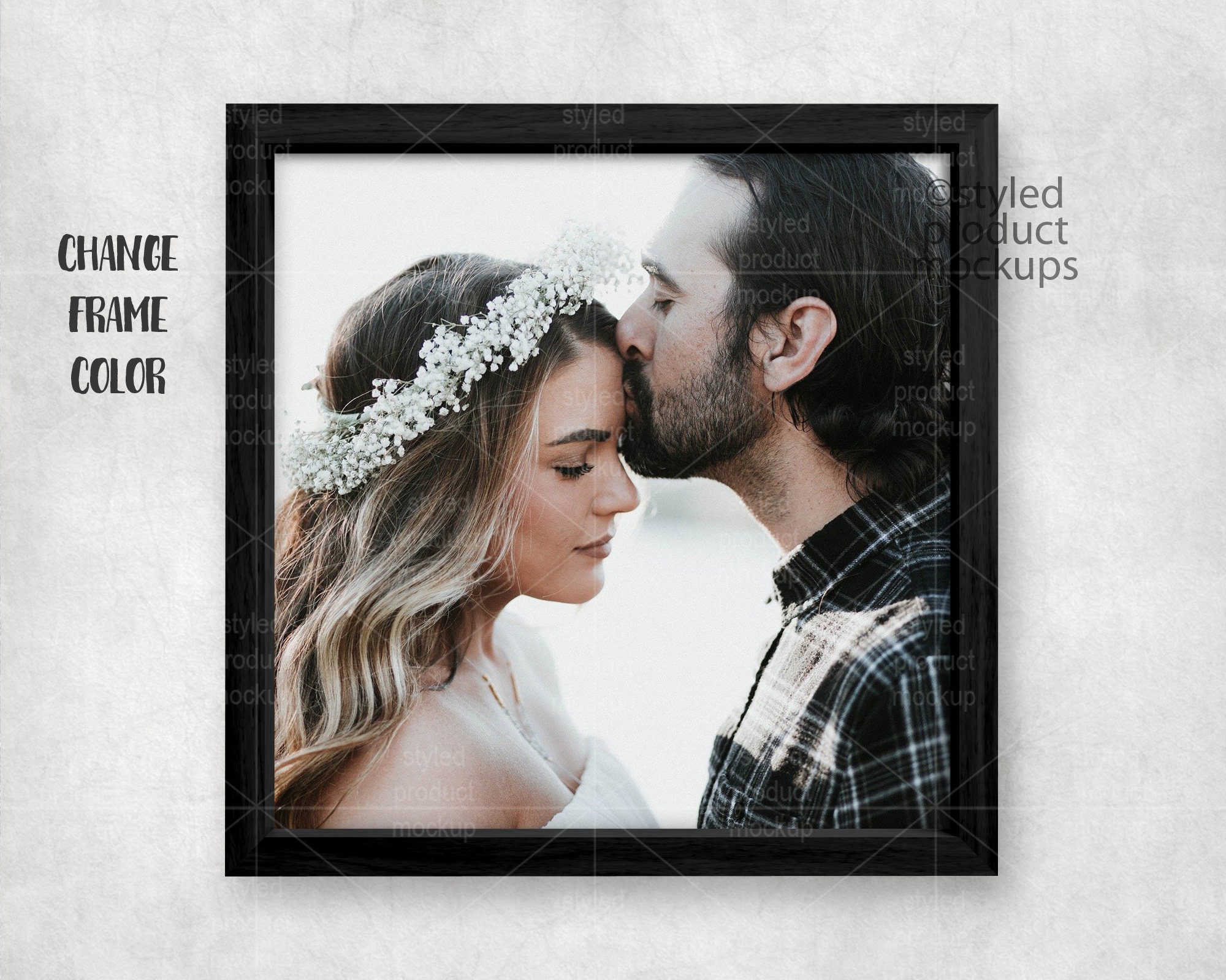 Dye Sublimation Wood 7x7 Inch Square Inset Photo Frame Mockup - Etsy