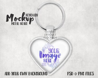 Heart Keychain Mockup - Etsy