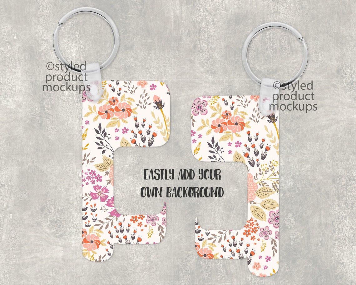 Dye Sublimation Double Sided Germ Free Tool Keychain Mockup | Add Your ...
