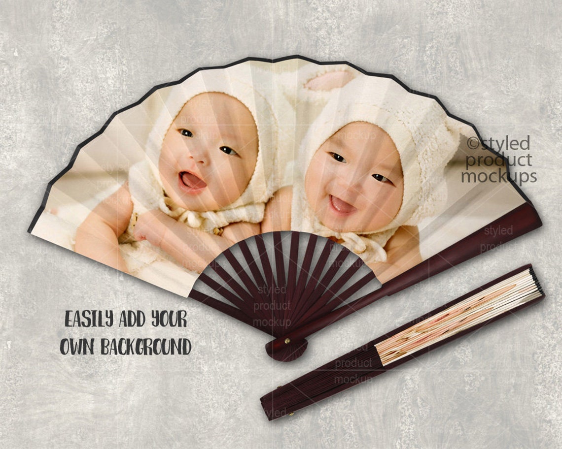Dye Sublimation Folding Hand Fan Mockup Template Add Your - Etsy