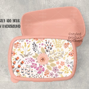 Dye Sublimation Plastic Lunch Box Mockup Add Your Own Image and ...