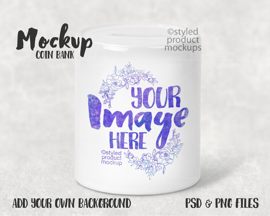 Dye Sublimation Ceramic Coin Bank Template Mockup Single View - Etsy