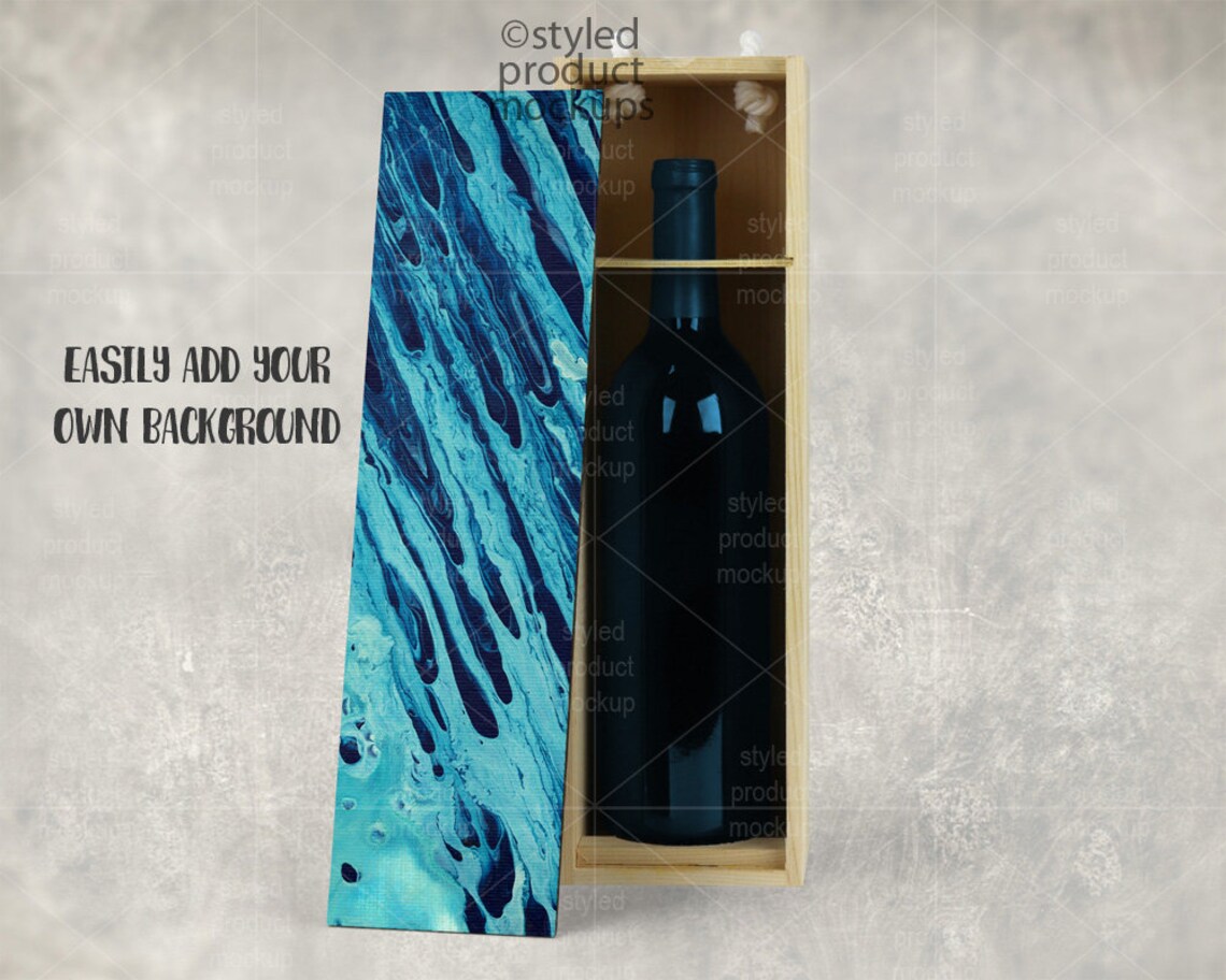 Dye Sublimation Natural Wood Wine Box Mockup Template Add - Etsy