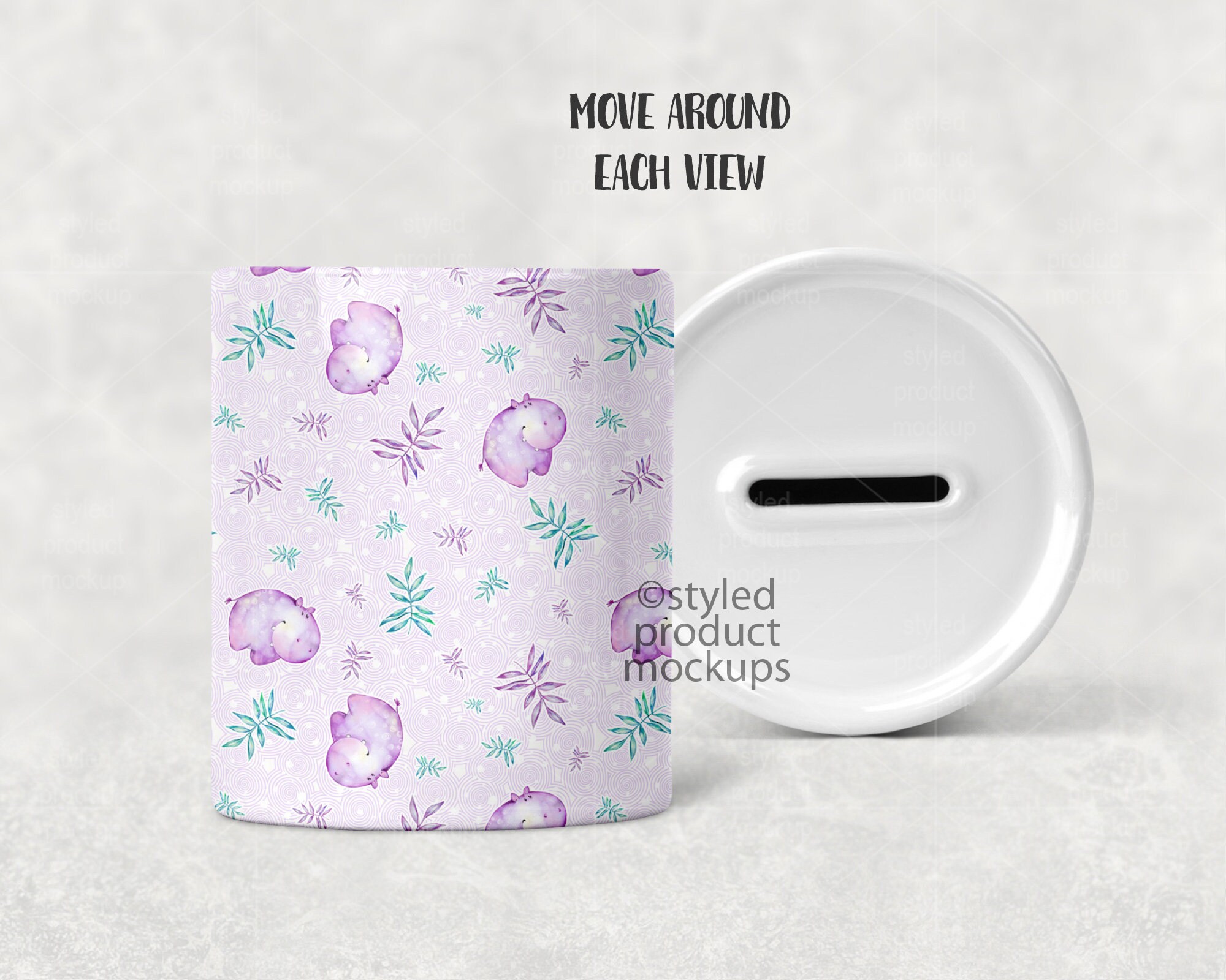 Dye Sublimation Ceramic Coin Bank Mockup Add Your Own Image - Etsy