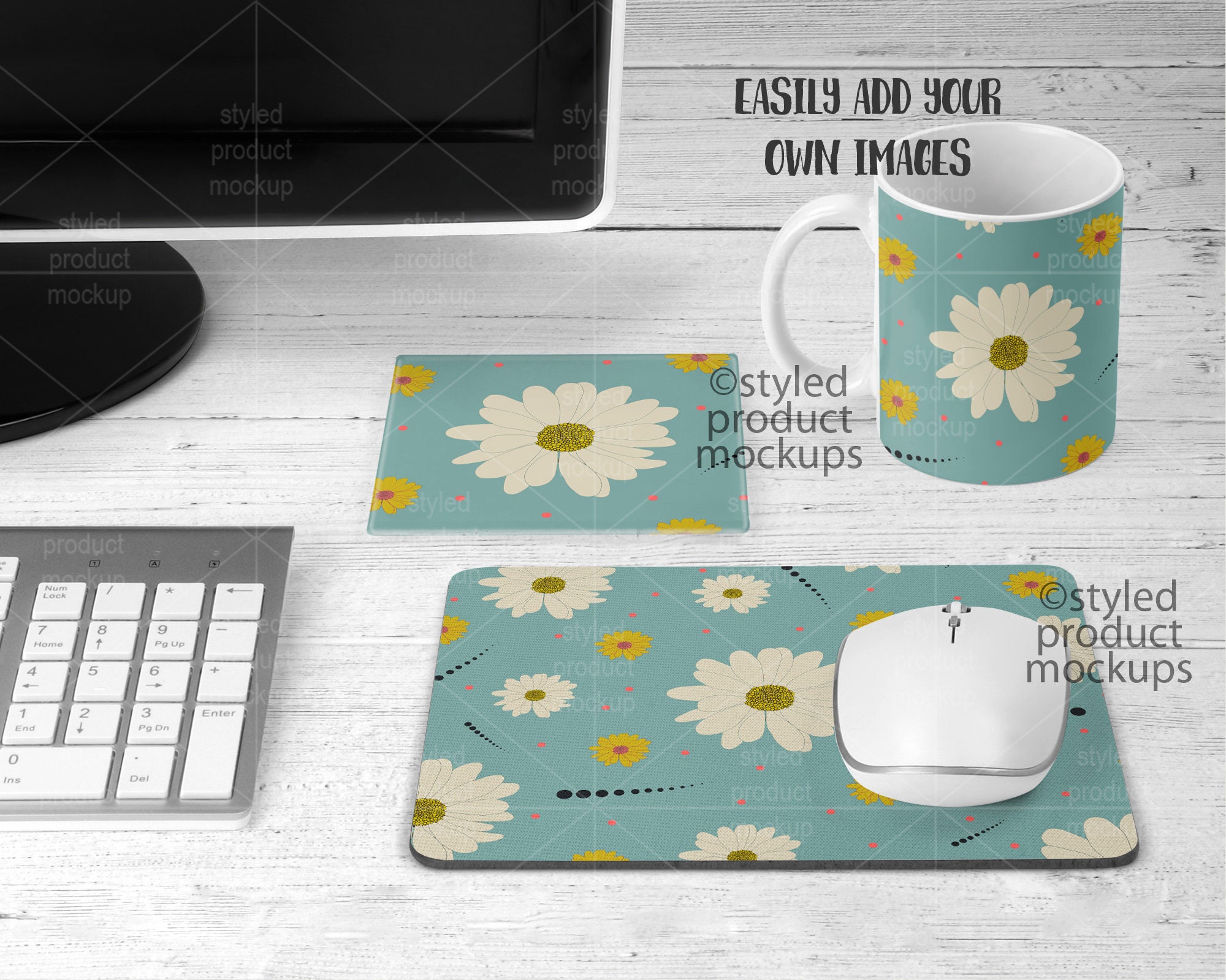 Dye Sublimation Office Desk Set Mockup Add Your Own Image | Etsy