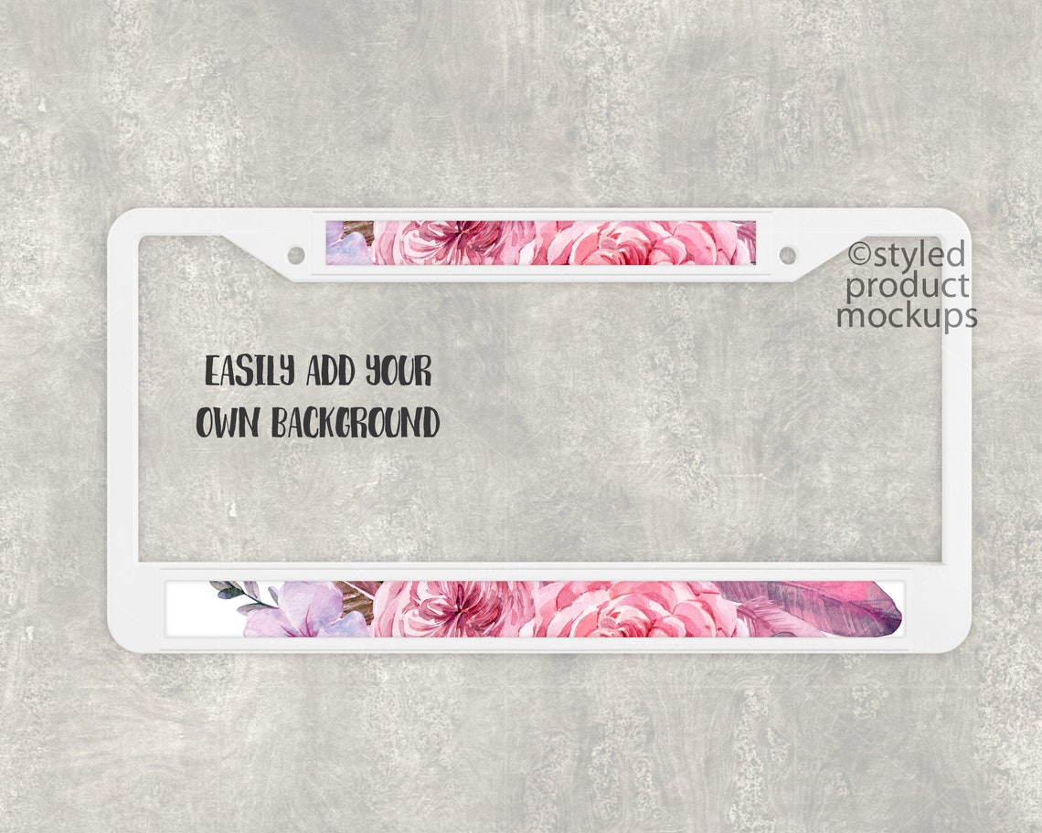 Dye sublimation license plate frame Mockup Add your own | Etsy