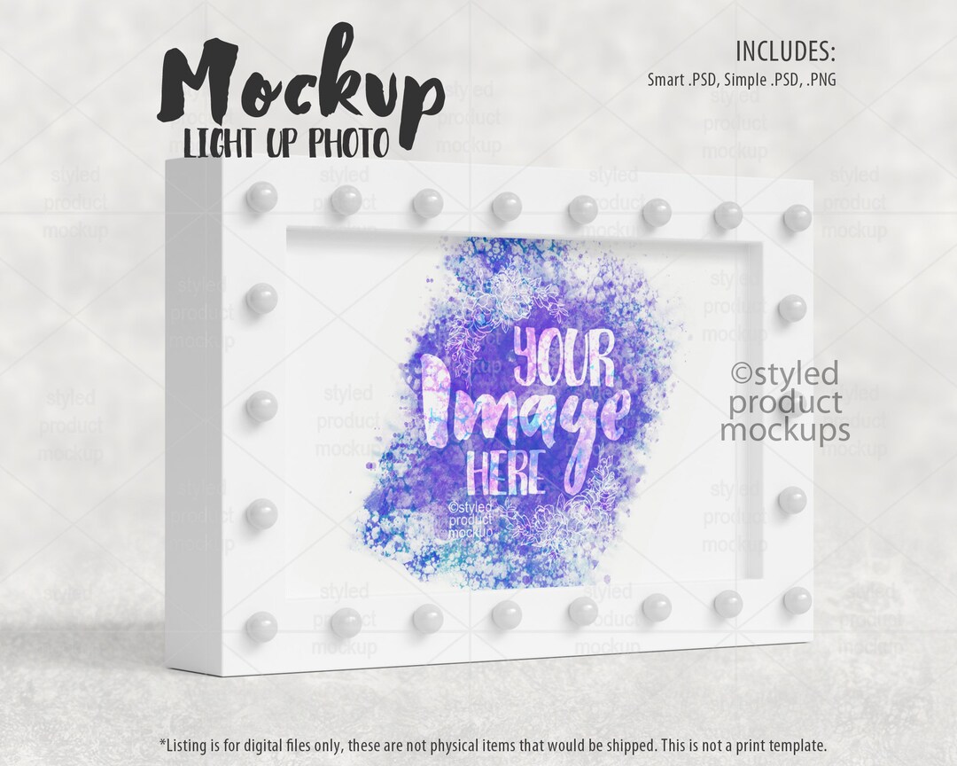 Dye Sublimation Light up Photo Block Mockup | Add Your Own Image and ...