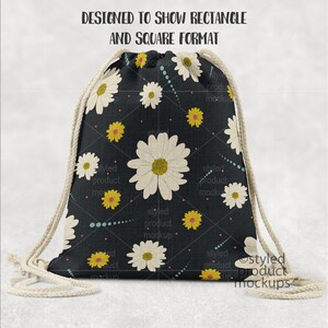 Dye Sublimation Linen Drawstring Bag Mockup Template | Add Your Own ...