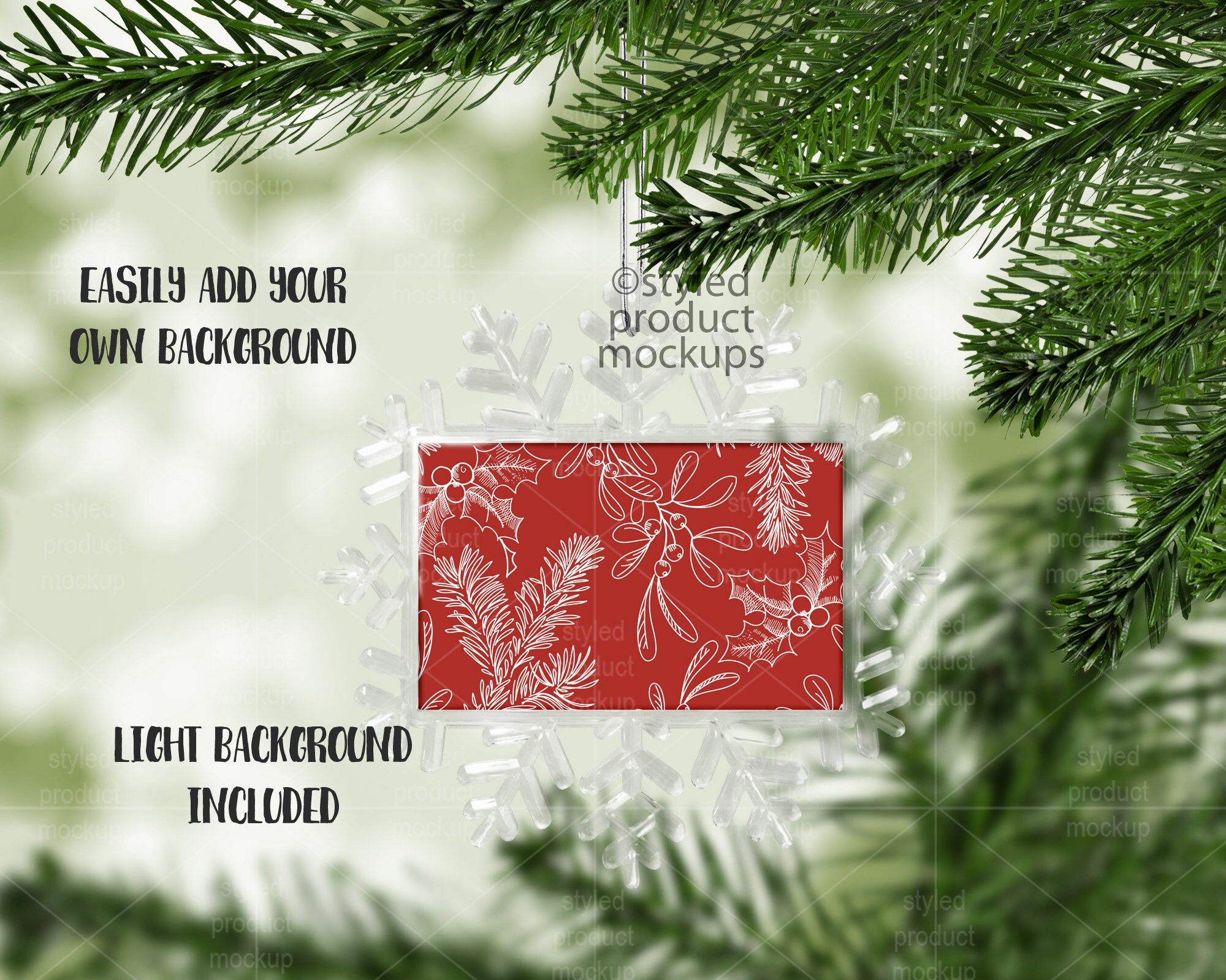 Double Sided Small Rectangle Snow Flake Shaped Floating | Etsy