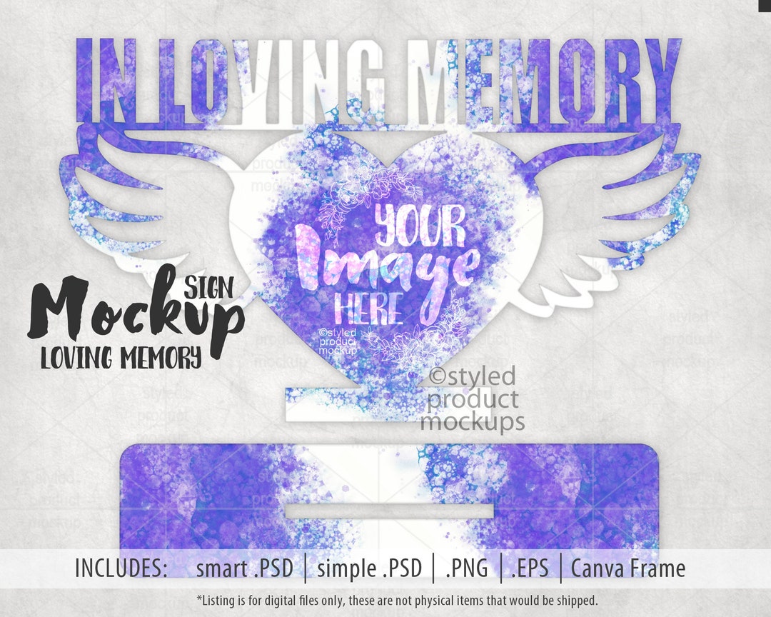 Dye Sublimation in Loving Memory Sign Mockup | Add Your Own Image and ...